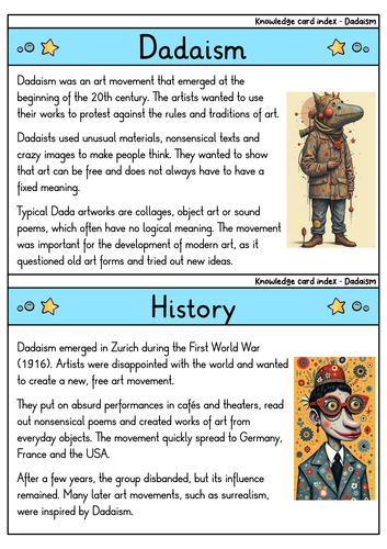 Dadaism - Flashcards | Art | Movements | Key Artists & Ideas | Teaching ...