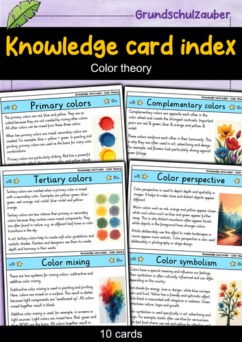 Color Theory - Flashcards | Art | Concepts | Color Mixing & Harmonies ...