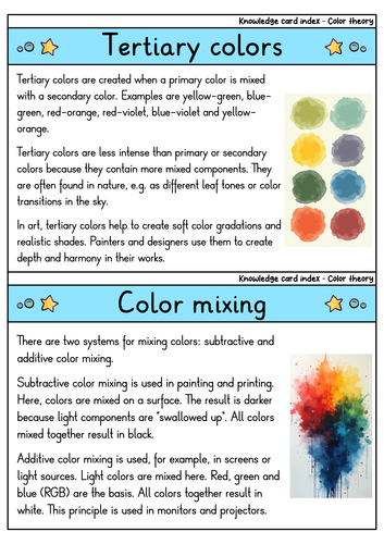 Color Theory - Flashcards | Art | Concepts | Color Mixing & Harmonies ...