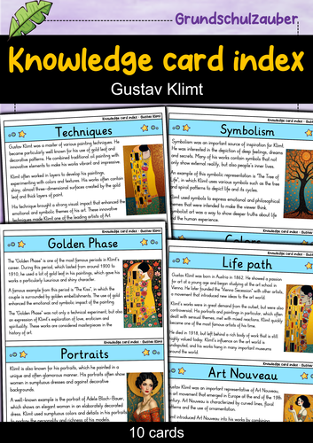 Gustav Klimt - Flashcards | Art | Symbolism | Key Works & Legacy ...