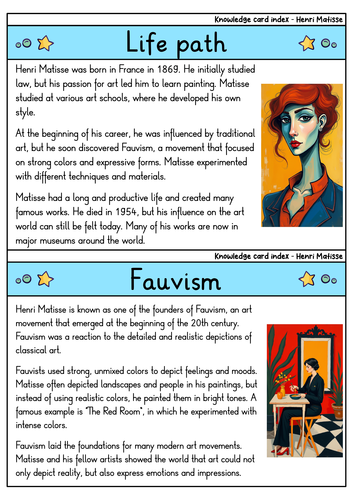 Henri Matisse - Flashcards | Art | Fauvism | Key Works & Legacy ...