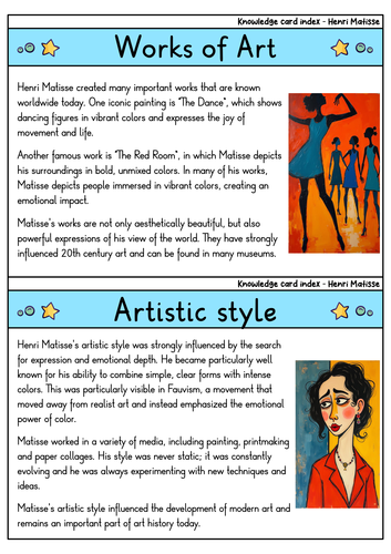 Henri Matisse - Flashcards | Art | Fauvism | Key Works & Legacy ...