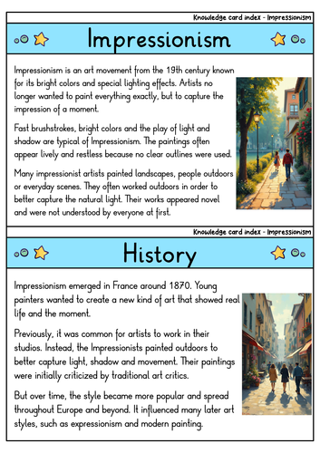 Impressionism - Flashcards | Art | Movement | Key Artists & Works ...