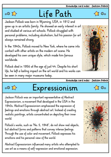 Jackson Pollock - Flashcards | Art | Abstract Expressionism | Key Works ...