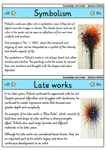 Jackson Pollock - Flashcards | Art | Abstract Expressionism | Key Works ...