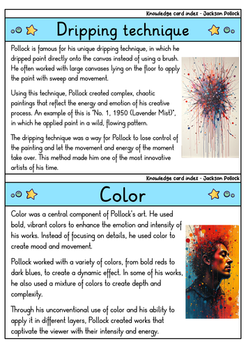 Jackson Pollock - Flashcards | Art | Abstract Expressionism | Key Works ...