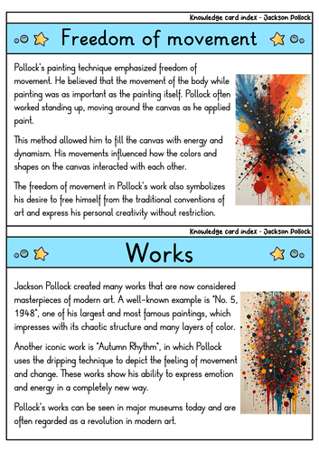 Jackson Pollock - Flashcards | Art | Abstract Expressionism | Key Works ...