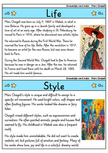 Marc Chagall - Flashcards | Art | Modernism | Key Works & Legacy ...