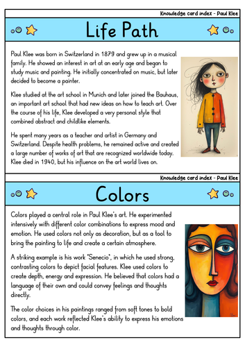 Paul Klee - Flashcards | Art | Modernism | Key Works & Techniques ...