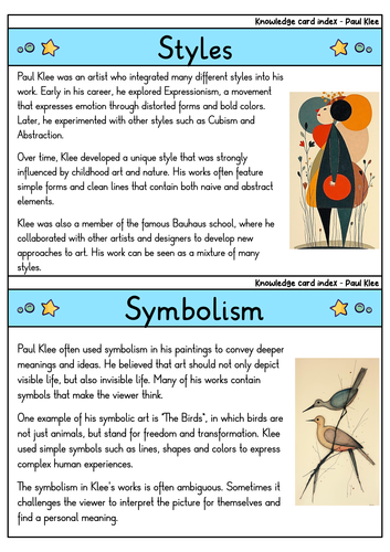 Paul Klee - Flashcards | Art | Modernism | Key Works & Techniques ...