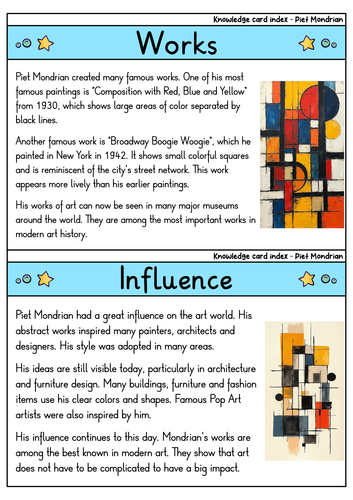 Piet Mondrian - Flashcards | Art | Abstract Art | Key Works & Legacy ...