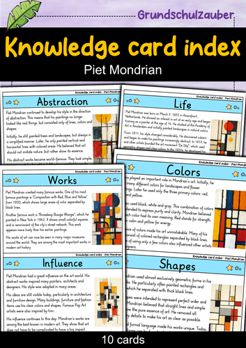 Piet Mondrian - Flashcards | Art | Abstract Art | Key Works & Legacy ...