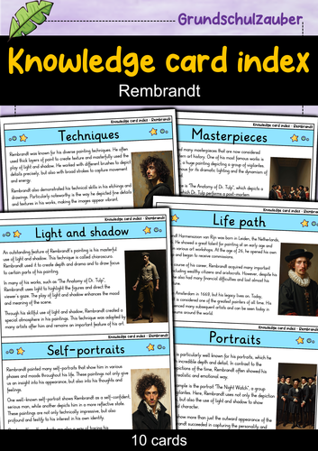 Rembrandt - Flashcards | Art | Baroque | Key Works & Legacy | Teaching ...