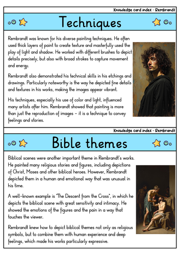 Rembrandt - Flashcards | Art | Baroque | Key Works & Legacy | Teaching ...