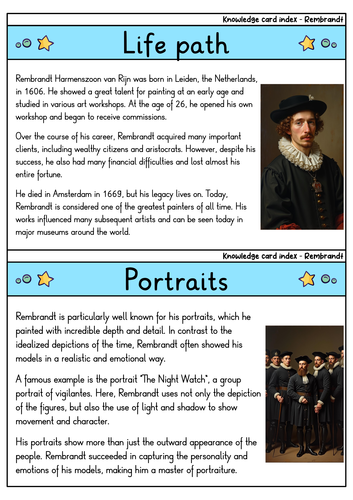 Rembrandt - Flashcards | Art | Baroque | Key Works & Legacy | Teaching ...