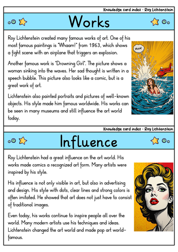 Roy Lichtenstein - Flashcards | Art | Pop Art | Key Works & Techniques ...