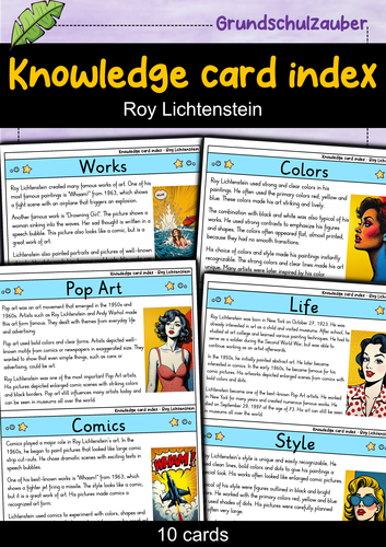 Roy Lichtenstein - Flashcards | Art | Pop Art | Key Works & Techniques ...