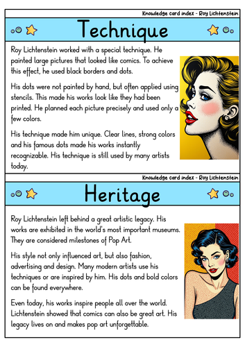 Roy Lichtenstein - Flashcards | Art | Pop Art | Key Works & Techniques ...