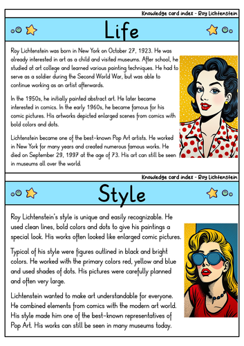 Roy Lichtenstein - Flashcards | Art | Pop Art | Key Works & Techniques ...