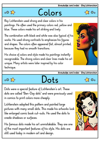 Roy Lichtenstein - Flashcards | Art | Pop Art | Key Works & Techniques ...