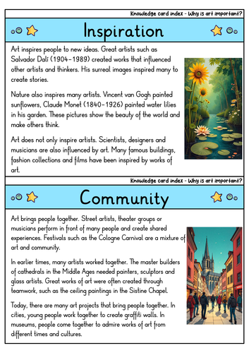 Why Art is Important - Flashcards | Art | Impact | Culture & Expression ...