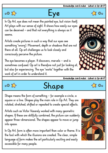 What is Op Art? - Flashcards | Art | Optical Illusions | Key Artists ...