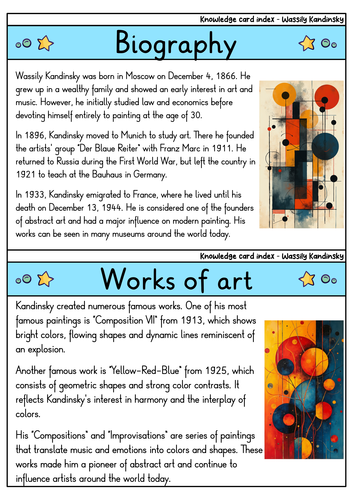 Wassily Kandinsky - Flashcards | Art | Abstract Art | Key Works ...