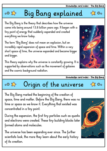 The Big Bang - Flashcards | Astronomy | Origins of the Universe | Key ...
