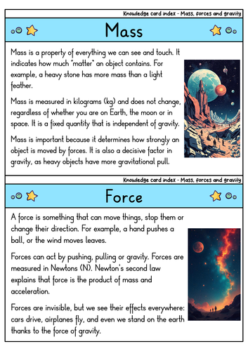 Mass, Forces & Gravity - Flashcards | Physics | Key Concepts | Laws of ...