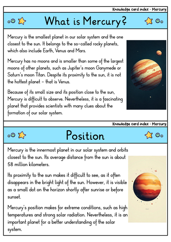 Mercury - Flashcards | Astronomy | The Smallest Planet | Surface ...