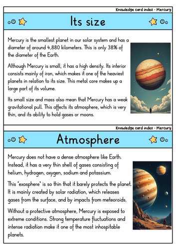 Mercury - Flashcards | Astronomy | The Smallest Planet | Surface ...