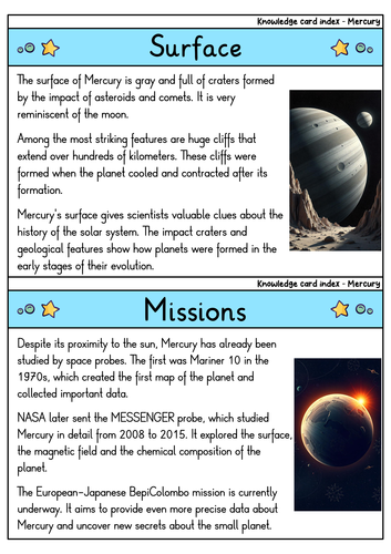 Mercury - Flashcards | Astronomy | The Smallest Planet | Surface ...