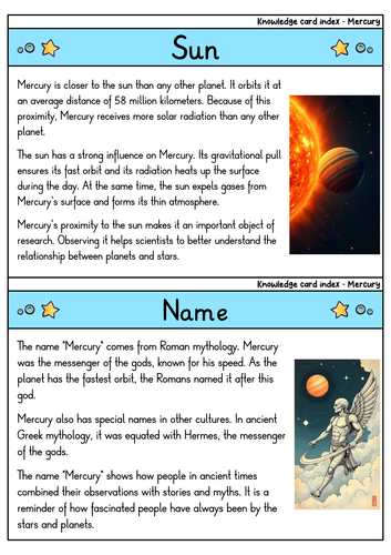 Mercury - Flashcards | Astronomy | The Smallest Planet | Surface ...
