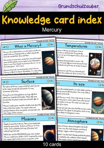 Mercury - Flashcards | Astronomy | The Smallest Planet | Surface ...