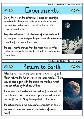 The Moon Landing - Flashcards | Space Exploration | Apollo 11 & Key ...