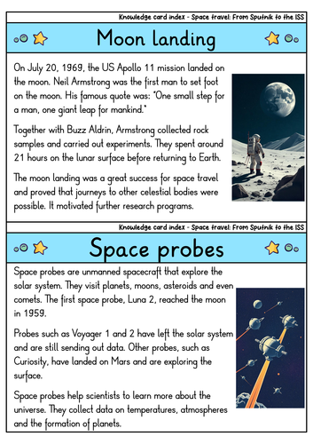 Space Exploration - From Sputnik to the ISS - Flashcards | Space ...