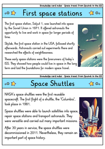Space Exploration - From Sputnik to the ISS - Flashcards | Space ...