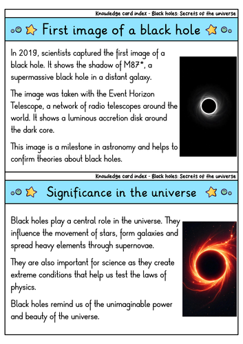 Black Holes - Flashcards | Astronomy | Key Concepts | Formation ...