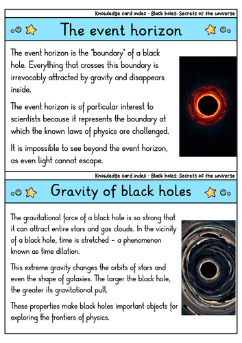 Black Holes - Flashcards | Astronomy | Key Concepts | Formation ...