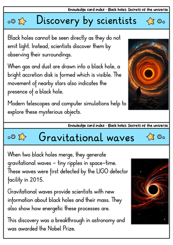 Black Holes - Flashcards | Astronomy | Key Concepts | Formation ...