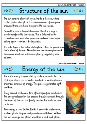 The Sun - Flashcards | Astronomy | Structure | Solar System & Energy ...