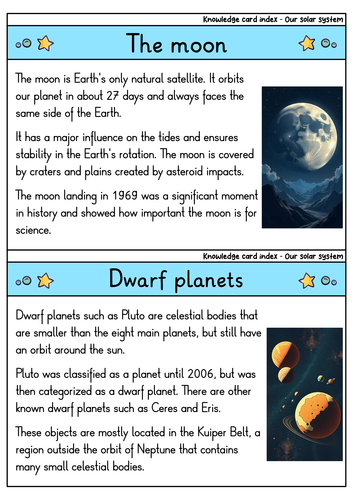 The Solar System - Flashcards | Astronomy | Planets, Moons & More ...