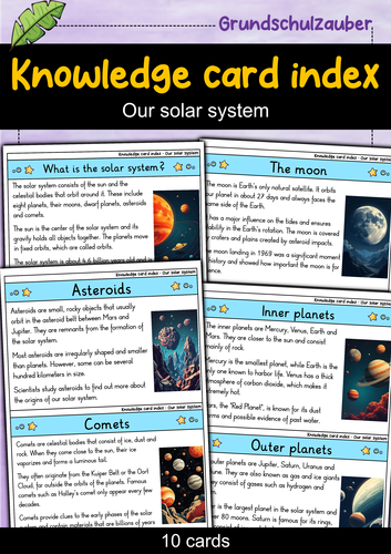 The Solar System - Flashcards | Astronomy | Planets, Moons & More ...