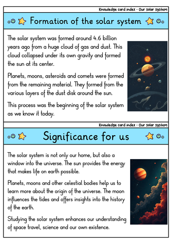 The Solar System - Flashcards | Astronomy | Planets, Moons & More ...
