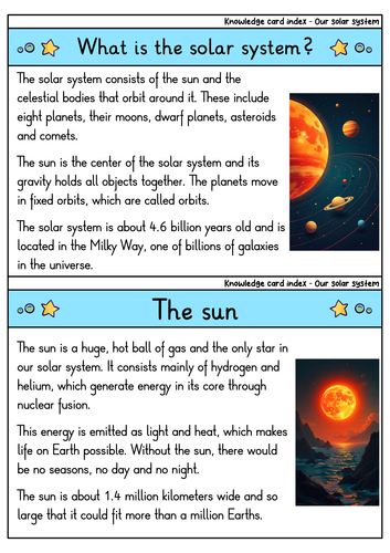The Solar System - Flashcards | Astronomy | Planets, Moons & More ...