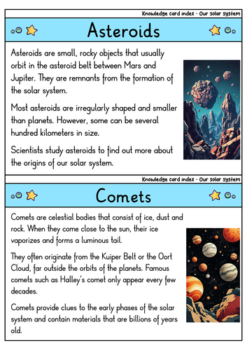 The Solar System - Flashcards | Astronomy | Planets, Moons & More ...