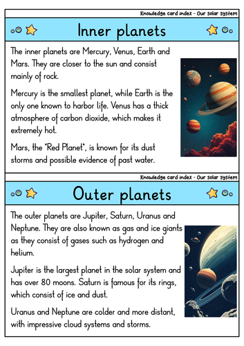 The Solar System - Flashcards | Astronomy | Planets, Moons & More ...