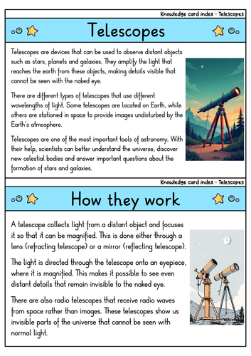 Telescopes - Windows to the Universe - Flashcards | Astronomy | Types ...