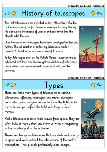 Telescopes - Windows to the Universe - Flashcards | Astronomy | Types ...