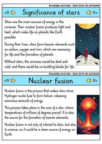 Stars: Birth, Life & Death - Flashcards | Astronomy | Stellar Evolution ...